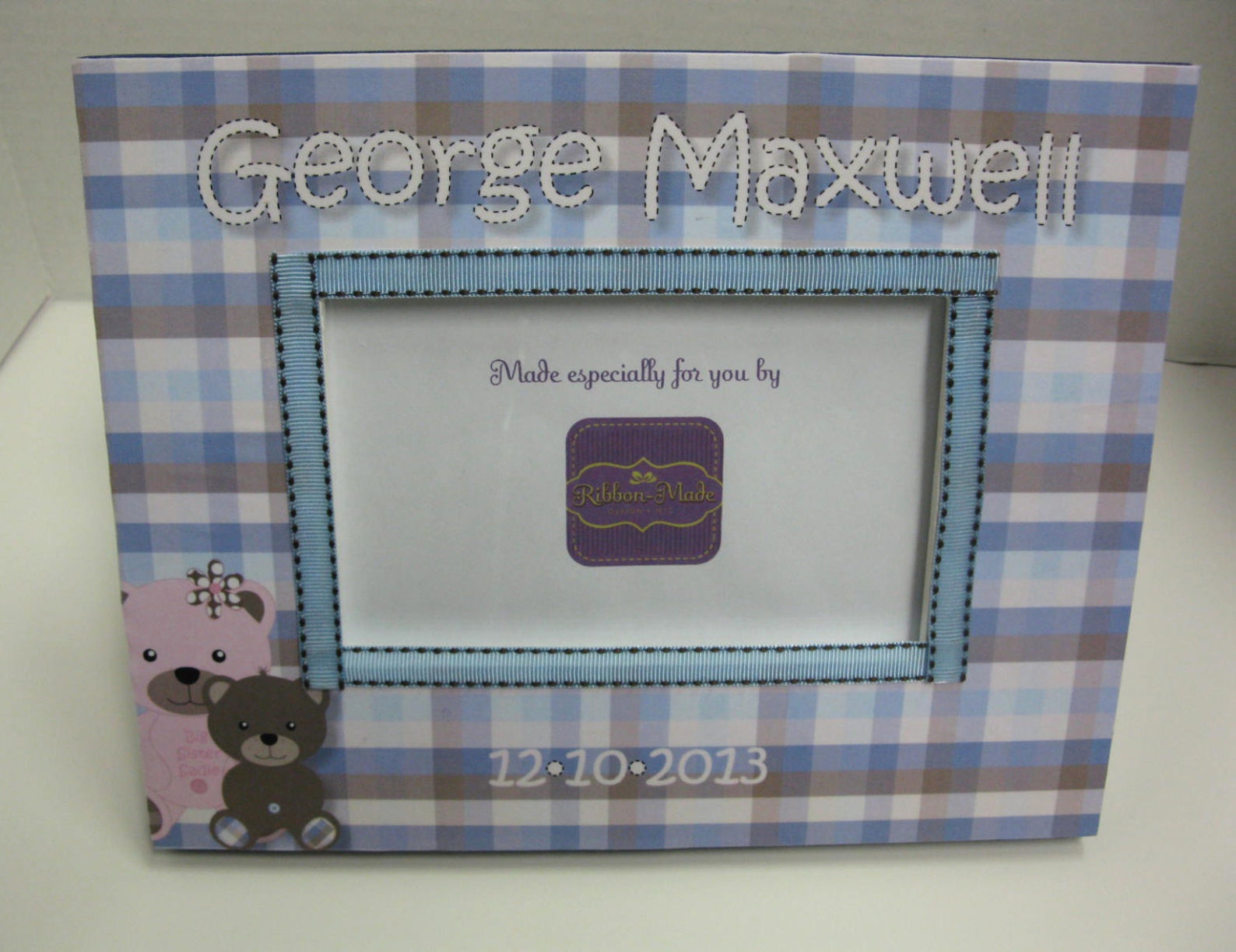 Baby Boy Teddy Bear Personalized Frame - Etsy