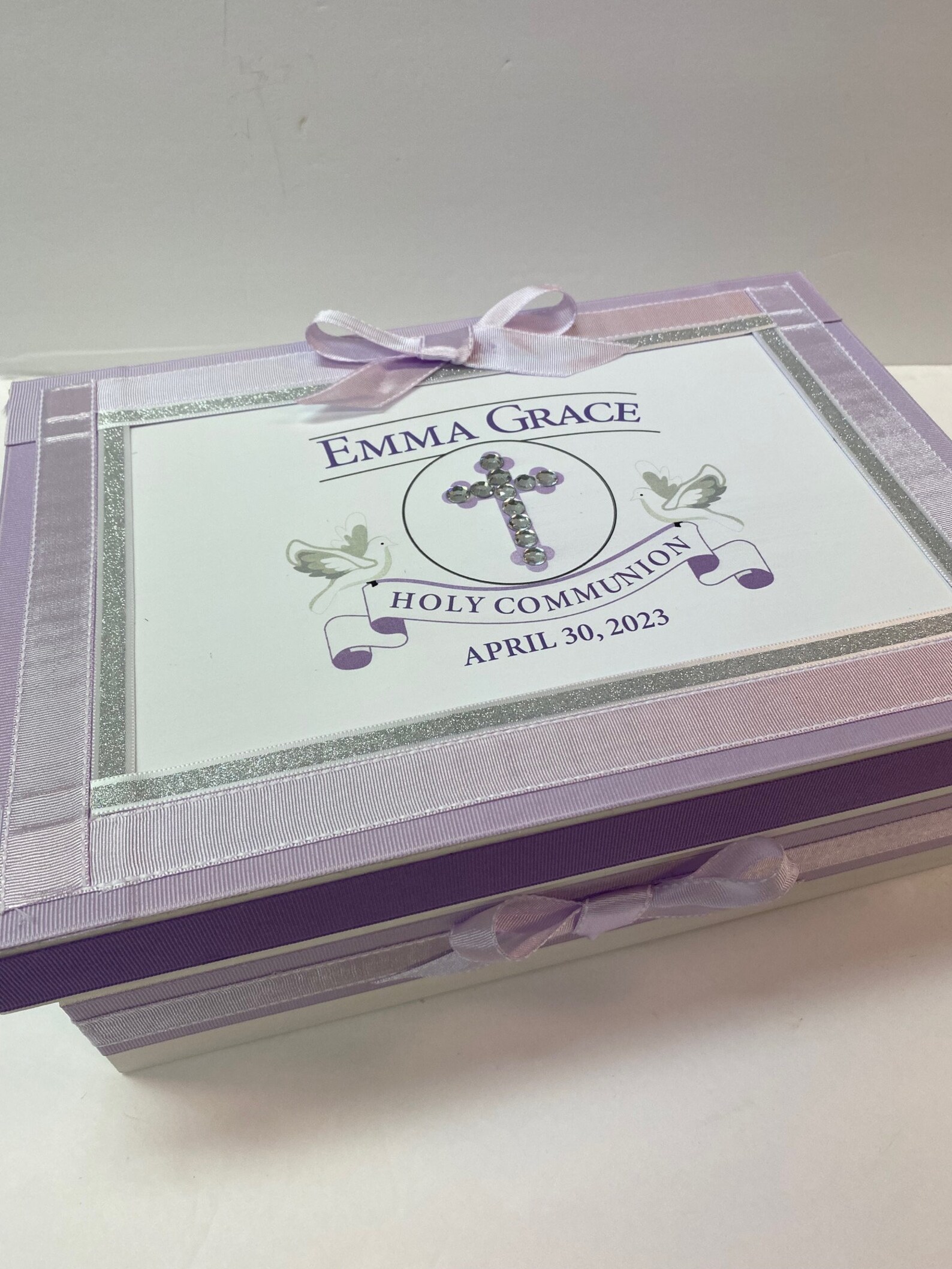 My First Communion Keepsake Box- Lavender- Any Colors-- Girls - Etsy
