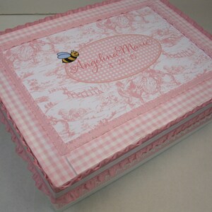 Gingham and Toile Personalized Keepsake Box - Etsy