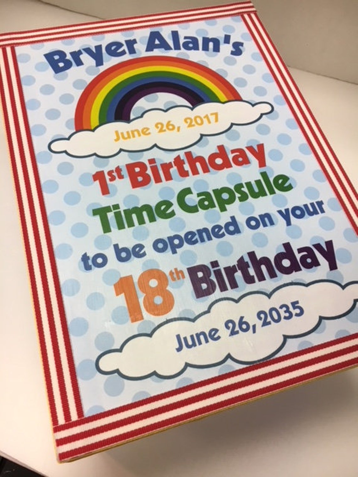 1st Birthday Rainbow Time Capsule Keepsake Box - Etsy