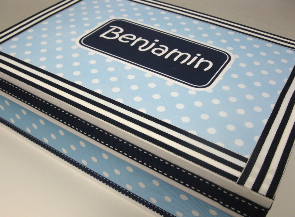 Baby Blue Boy's Keepsake Box Personalized | Etsy