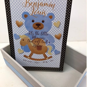 Teddy Bear Keepsake Box Boy or Girl - Baby Shower, Baptism, Birthday - Etsy