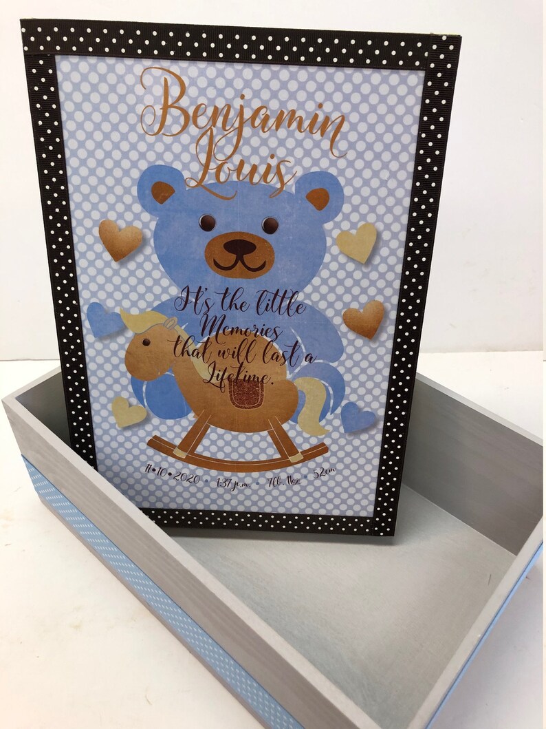 Teddy Bear Keepsake Box Boy or Girl - Baby Shower, Baptism, Birthday - Etsy