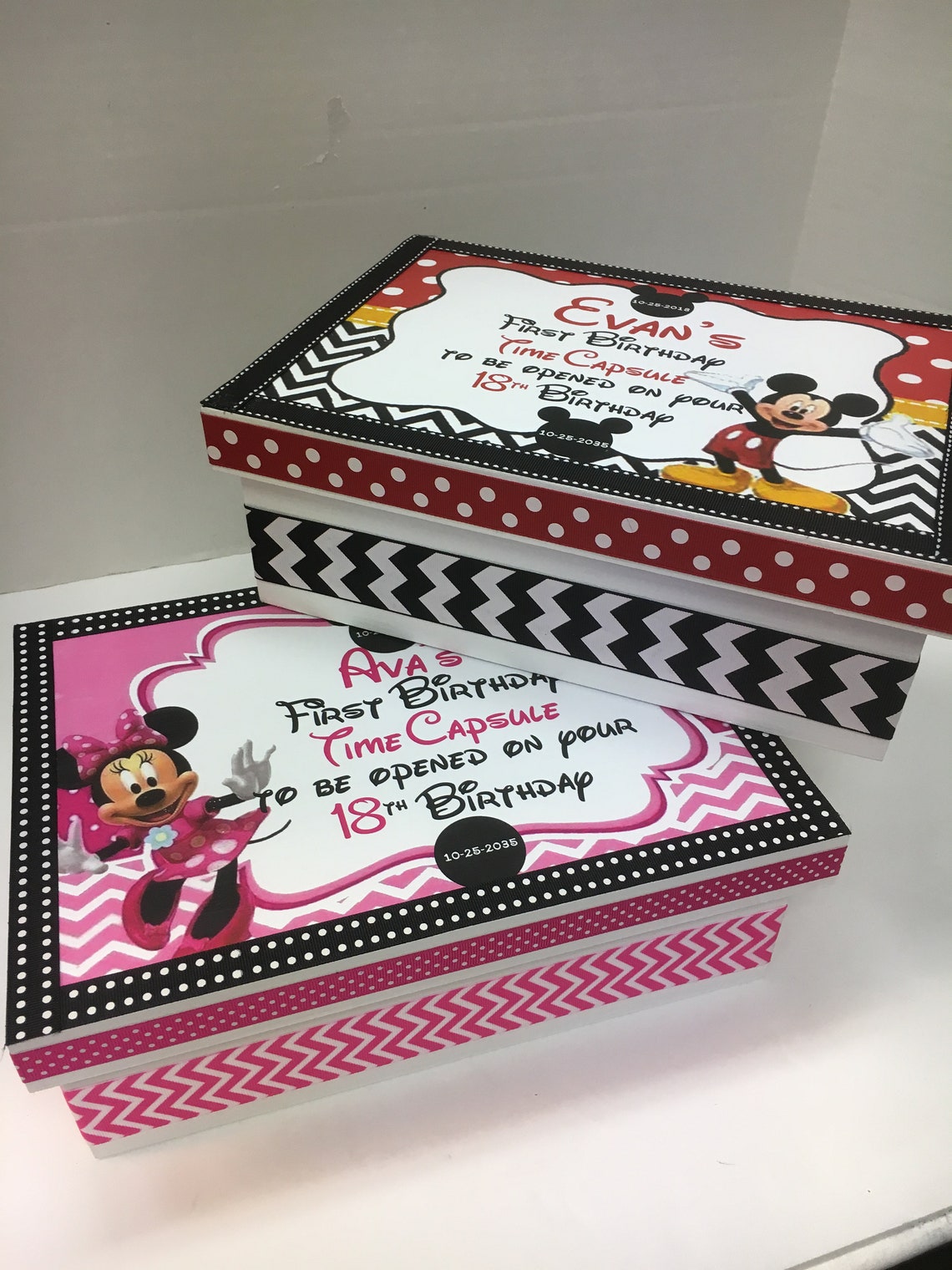 Twin Mickey and Minnie GIFT SET of Time Capsule Keepsake - Etsy