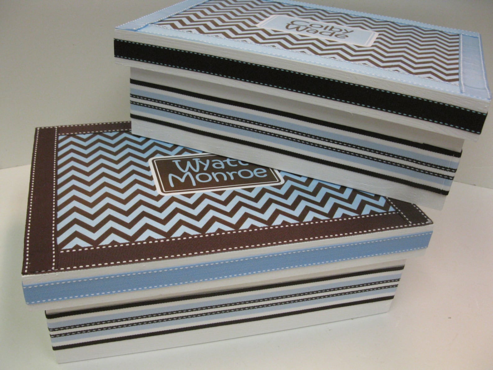 Boys Chevron Keepsake Box your color choice | Etsy