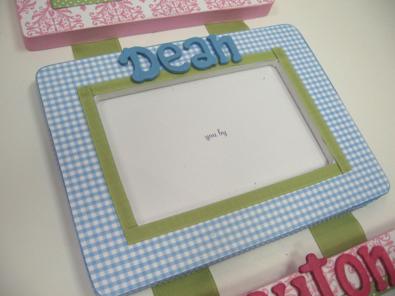 Triplet Frame Gingham and Solid to Match Decor - Etsy