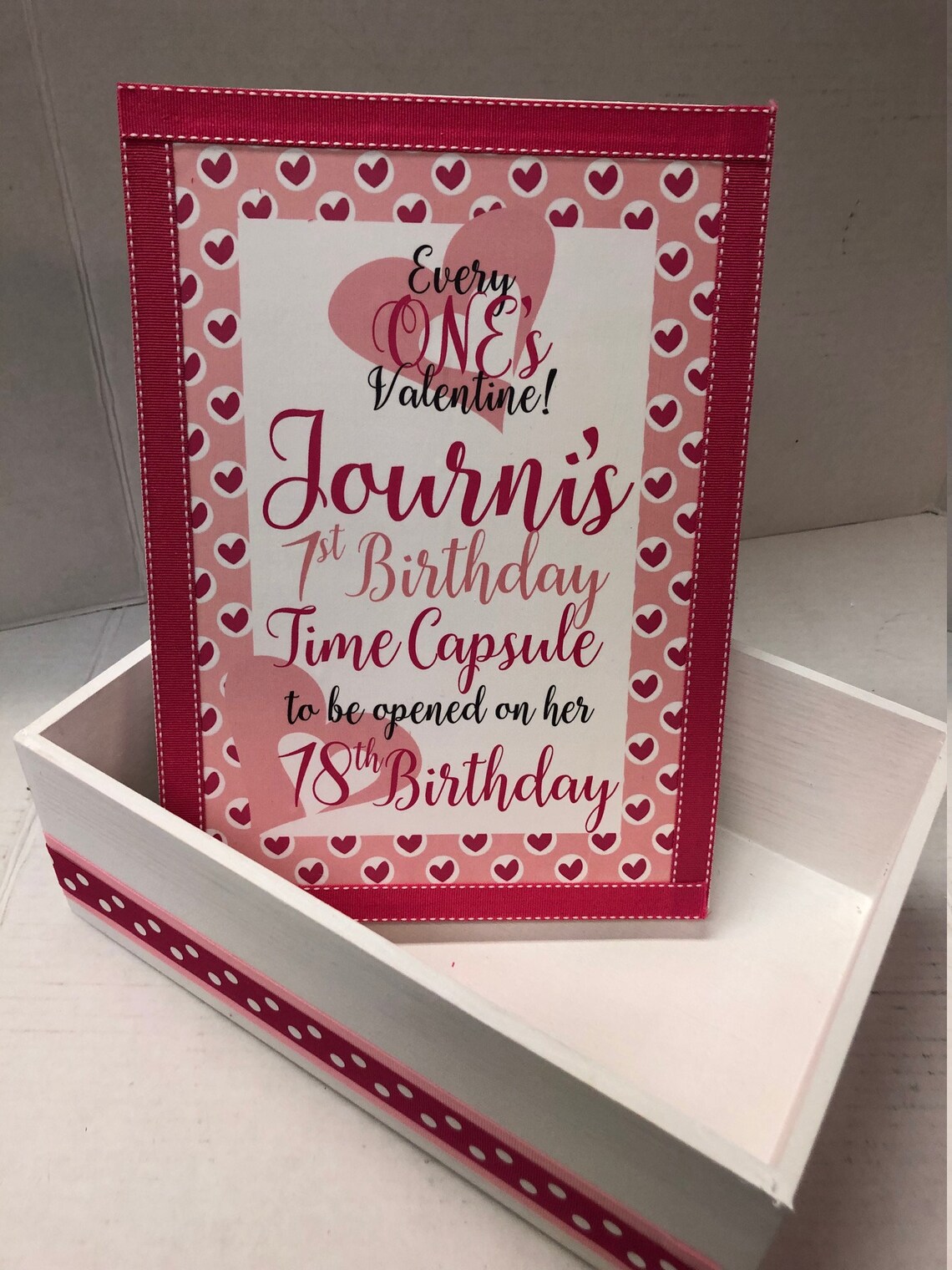 Pink on Pink Hearts Time Capsule CUSTOM With Framed - Etsy