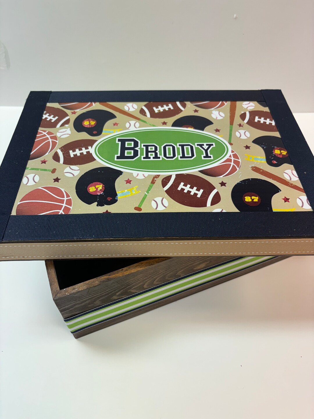 Boys Sports Themed , Basketball, Football, Baseball Keepsake Box- Any ...