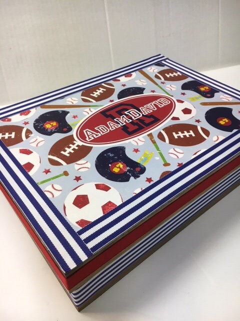 Boys Sports Themed Keepsake Box- Team Colors - Etsy
