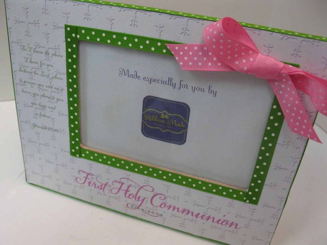 Girls First Holy Communion Frame With Bible Verse - Etsy