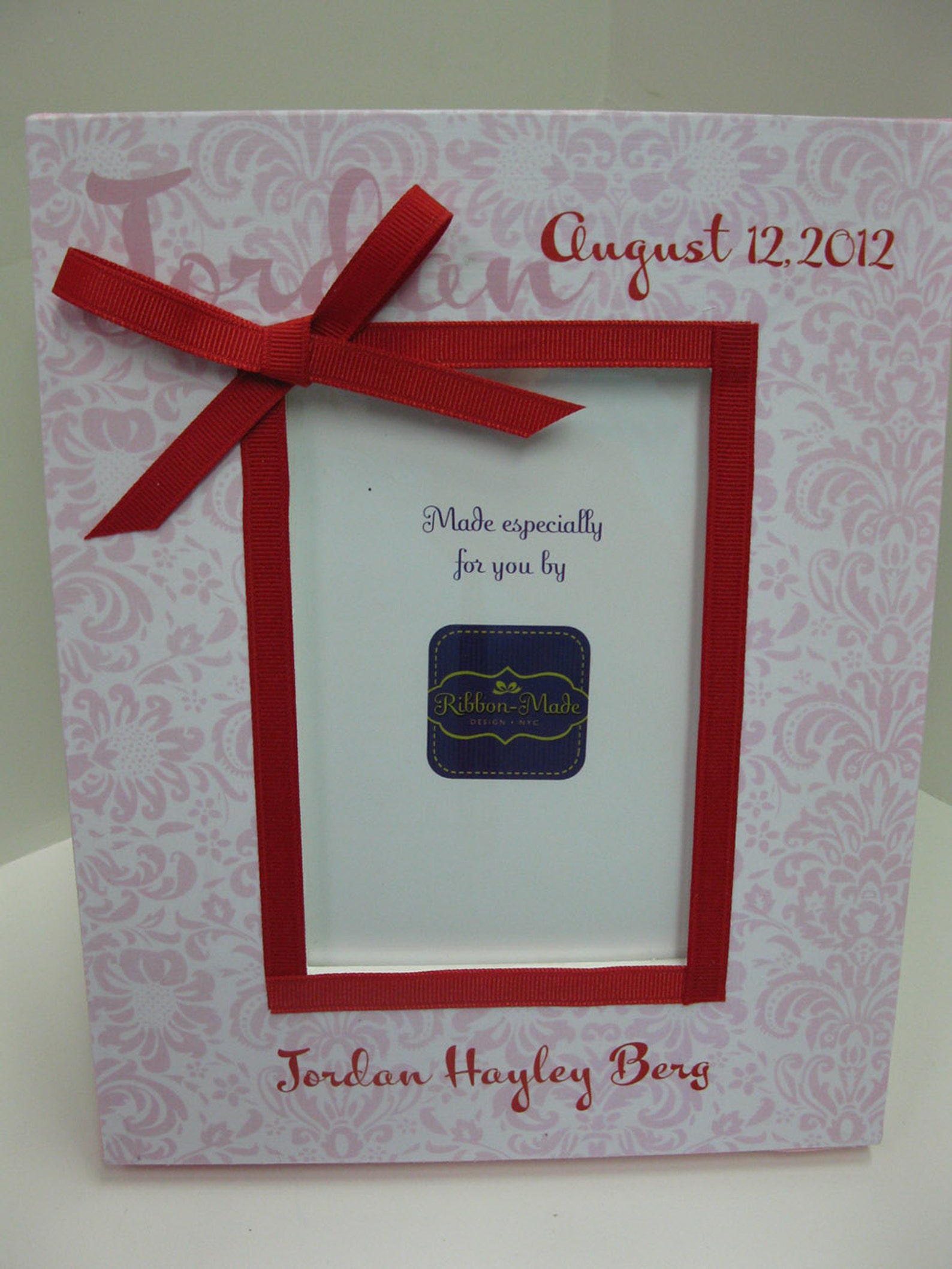 Baby Girl Personalized Birthdate Vertical Frame - Etsy