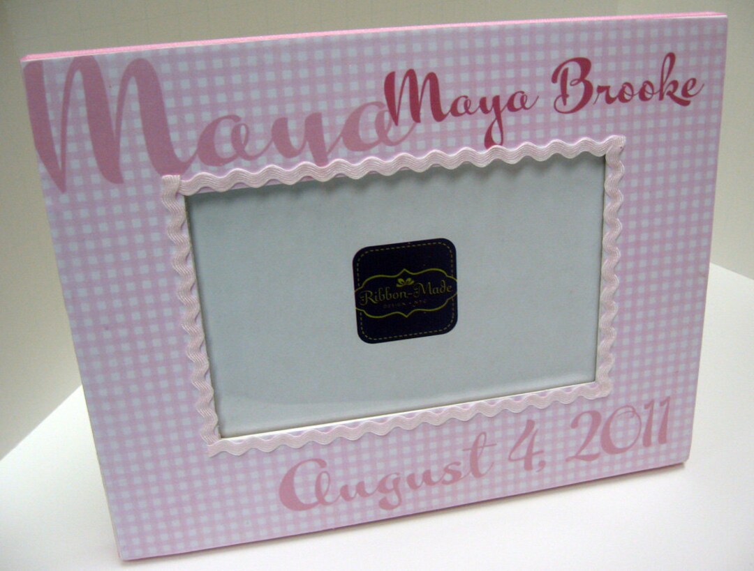 Baby Girl Personalized Birthdate Frame - Etsy