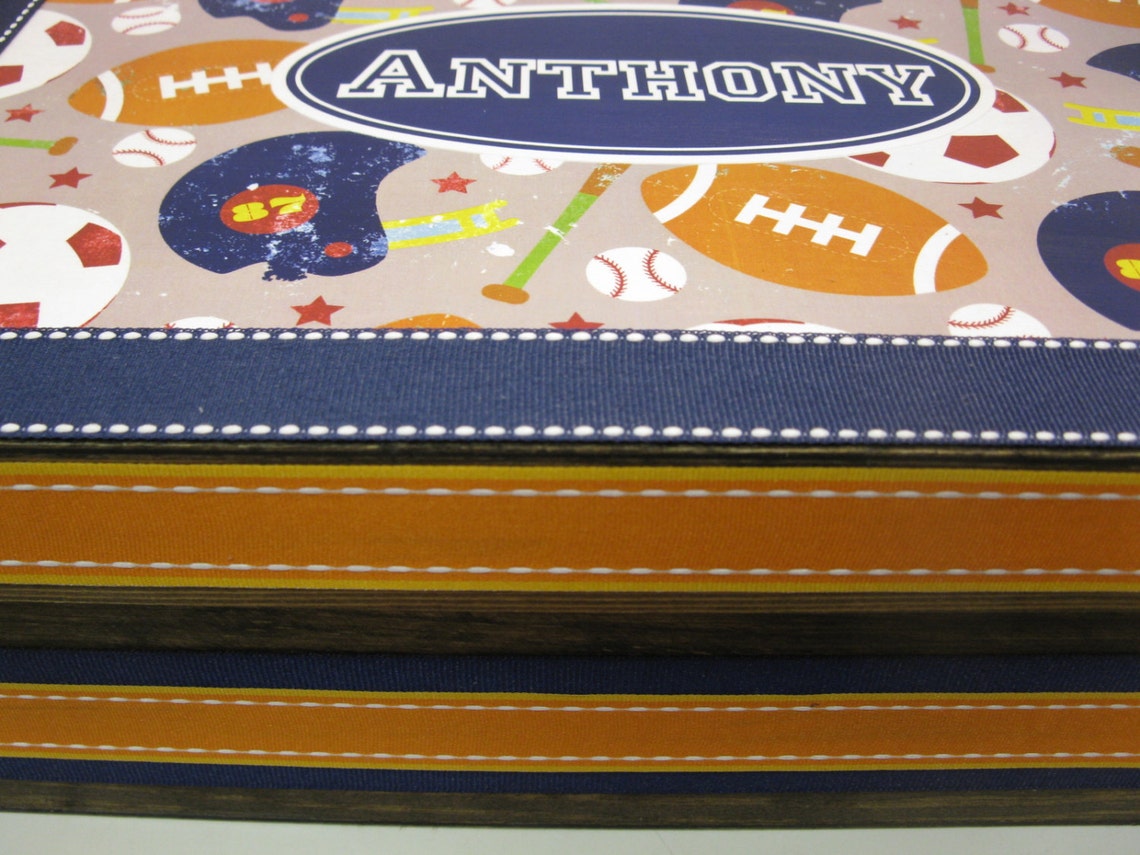 Boys Sports Themed Keepsake Box Team Colors - Etsy
