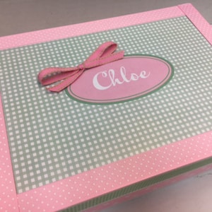 Gingham and Minidot Keepsake Box Personalized/ Any Color - Etsy