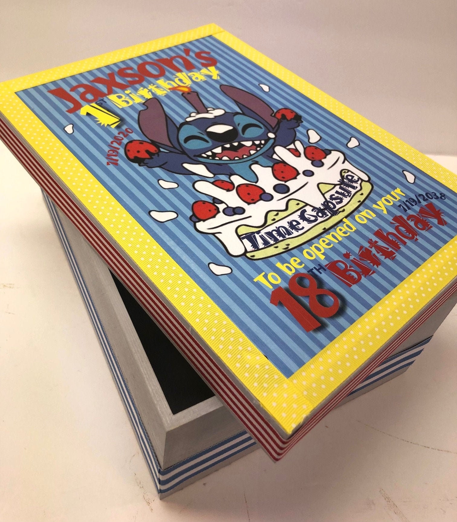 Stitch First Birthday Time Capsule With Birthday Cake - Etsy