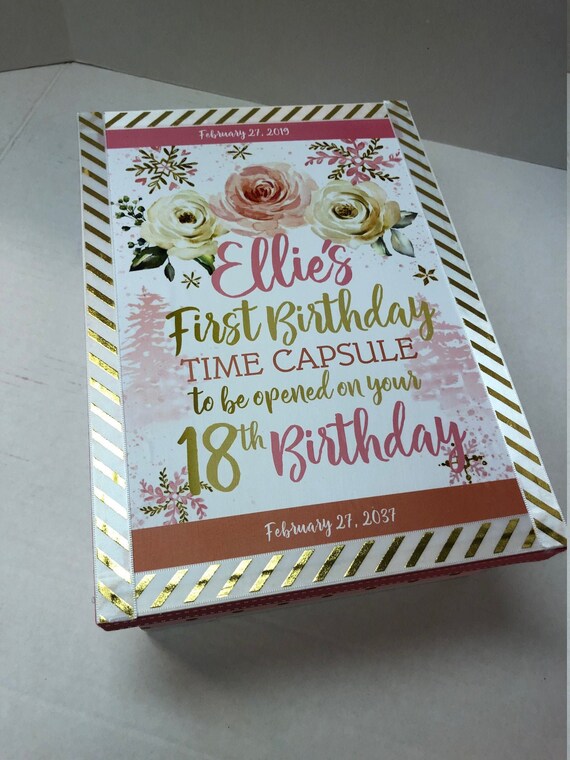 First Birthday Time Capsule Keepsake Box to Match Birthday | Etsy