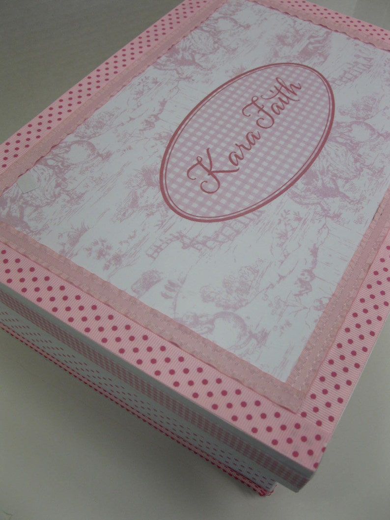 Girl's Personalized Keepsake Box Pink Toile and Gingham - Etsy