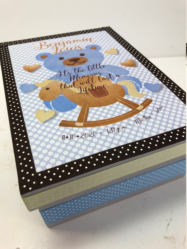 Teddy Bear Keepsake Box Boy or Girl - Baby Shower, Baptism, Birthday - Etsy
