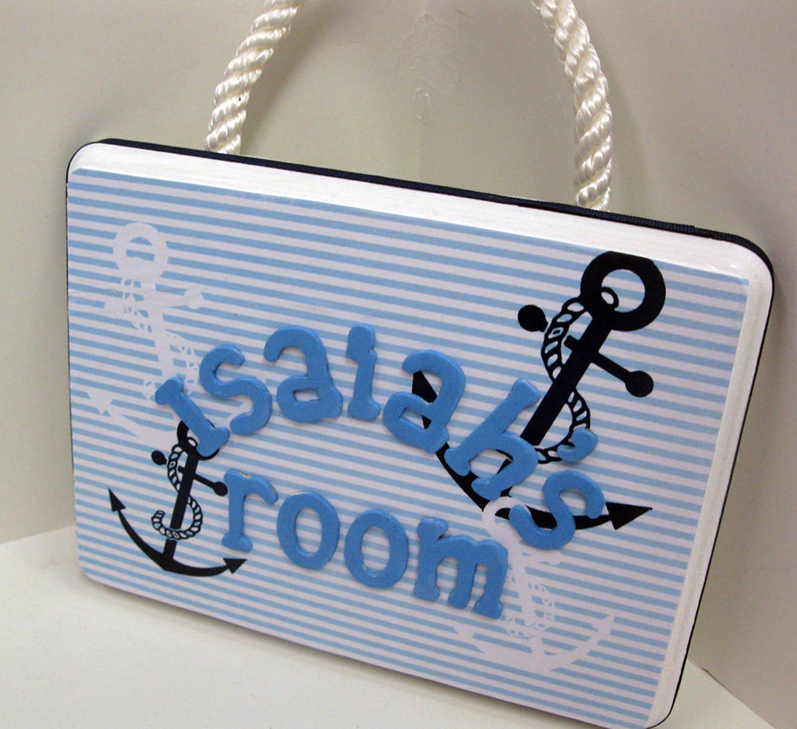 Boys Antique Nautical Anchor Motif Room Plaque With Rope - Etsy