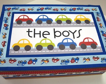 Car Theme Boys Keepsake Box personalized - Etsy