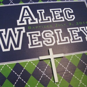 Argyle Boy Baptism/christening Keepsake Box- Navy Blue and Green - Etsy