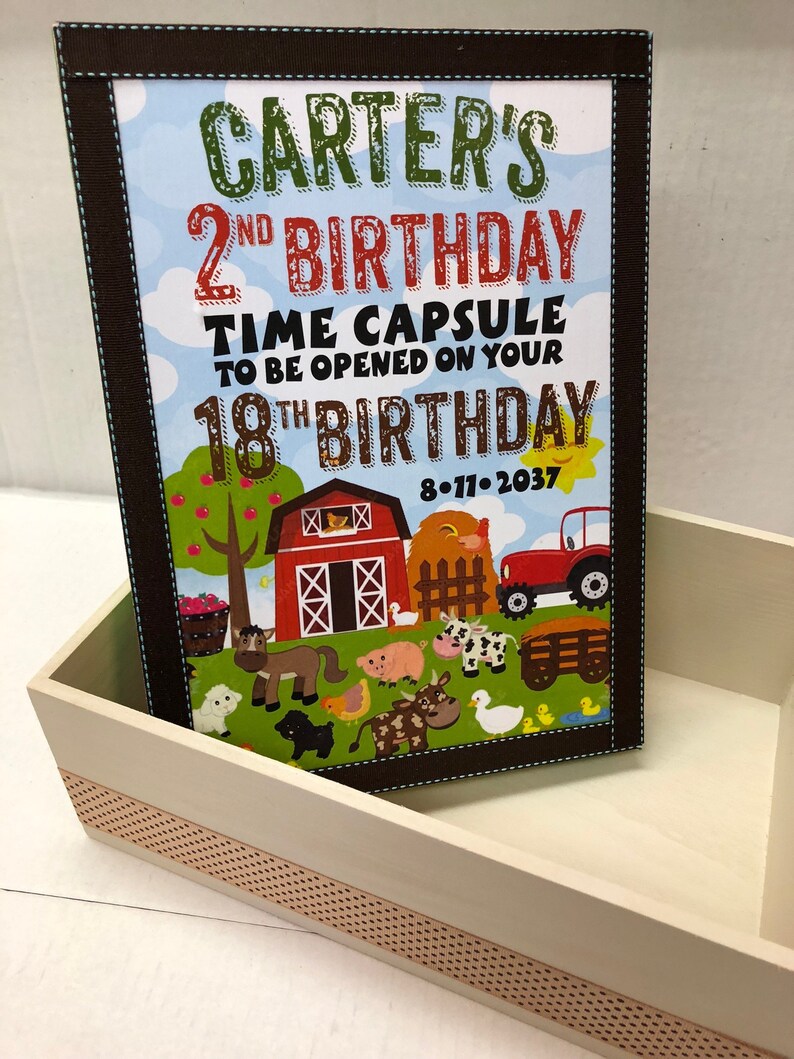 Farm Themed Keepsake Memory Box - 2nd Birthday - Etsy