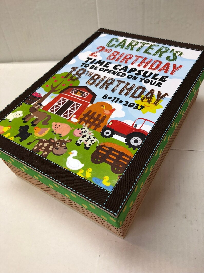 Farm Themed Keepsake Memory Box - 2nd Birthday - Etsy