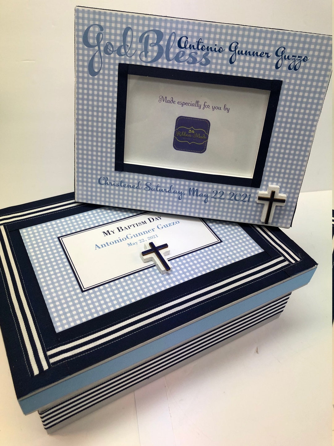 Baptism, Christening Keepsake Box and Frame Set- Boy or Girl - Etsy