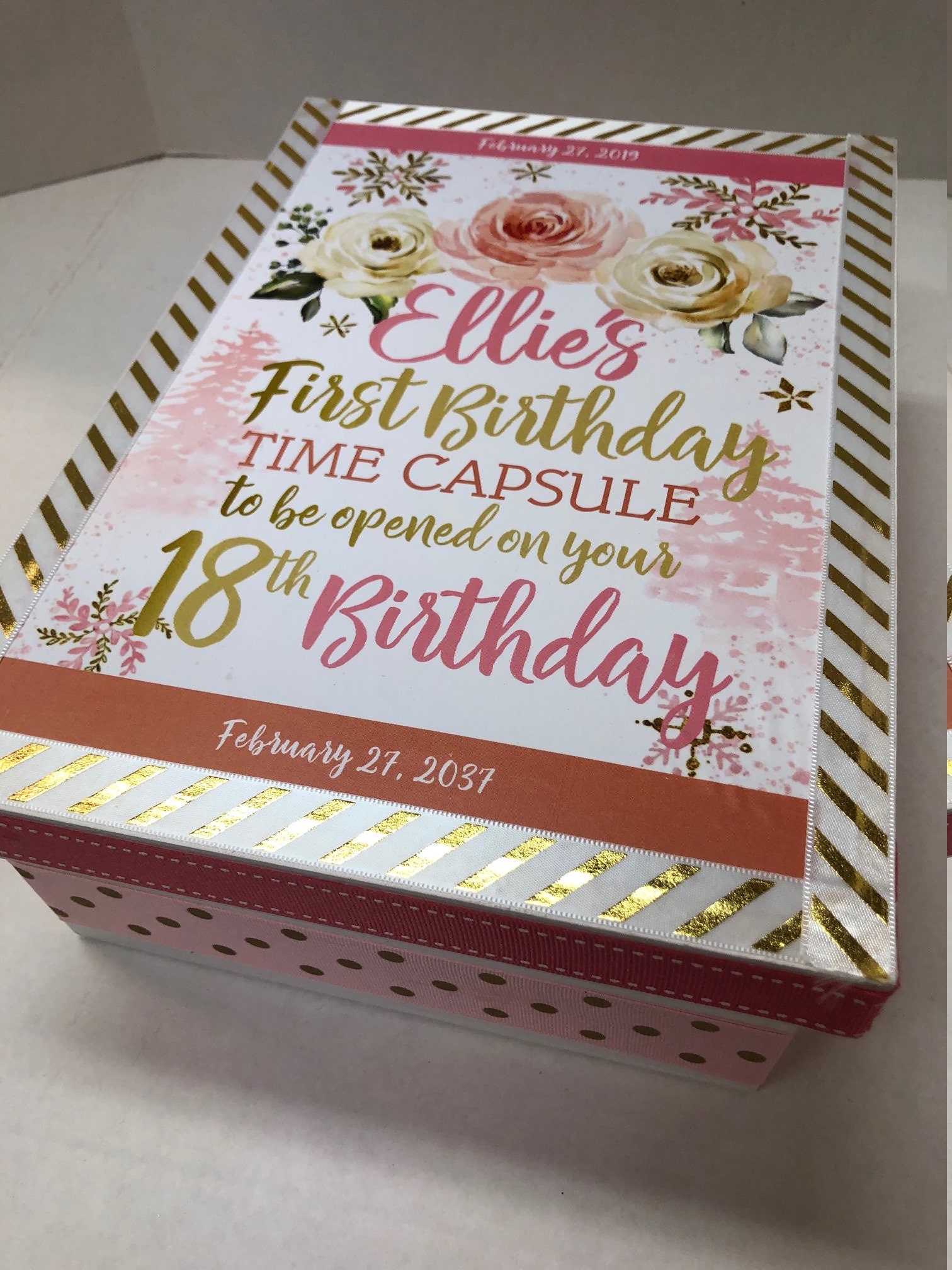 First Birthday Time Capsule Keepsake Box With Frame to Match | Etsy
