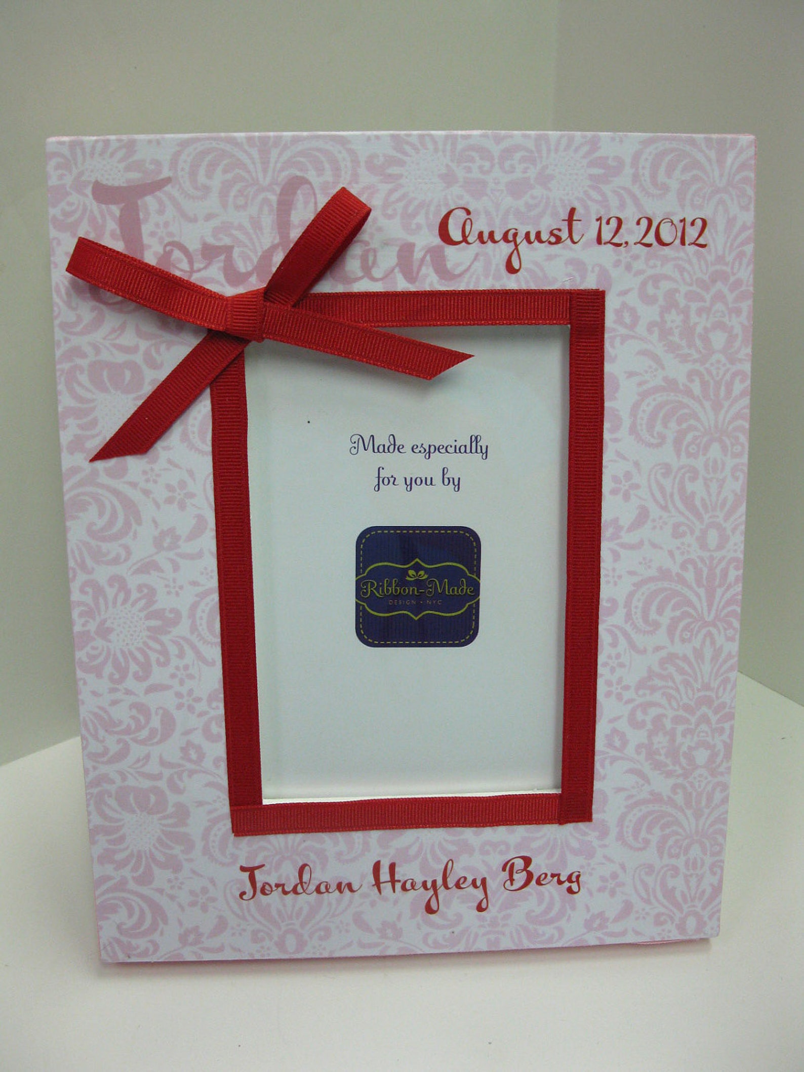 Baby Girl Personalized Birthdate Vertical Frame - Etsy