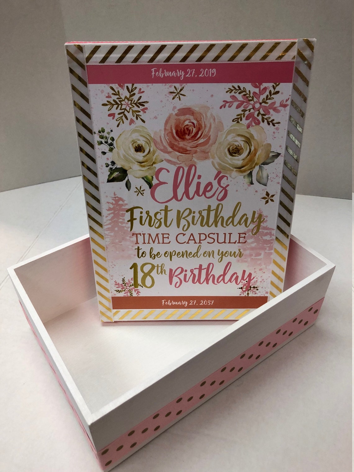 First Birthday Time Capsule Keepsake Box to Match Birthday | Etsy