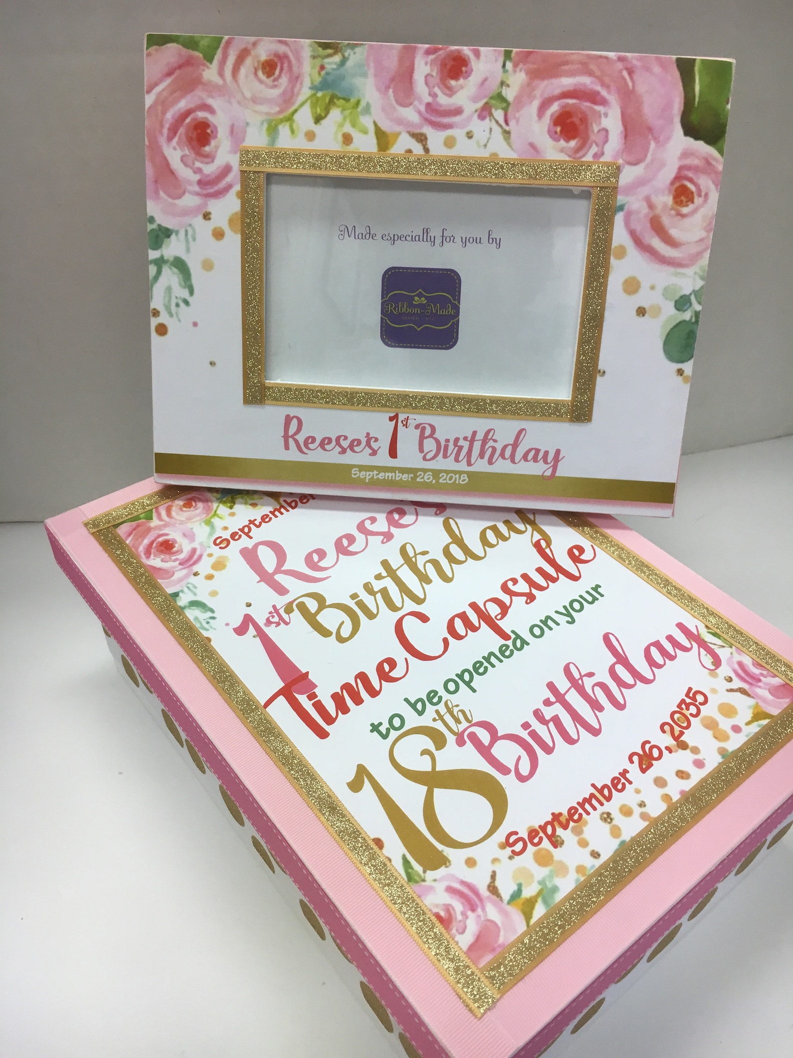 First Birthday Time Capsule Keepsake Box With Frame to Match | Etsy