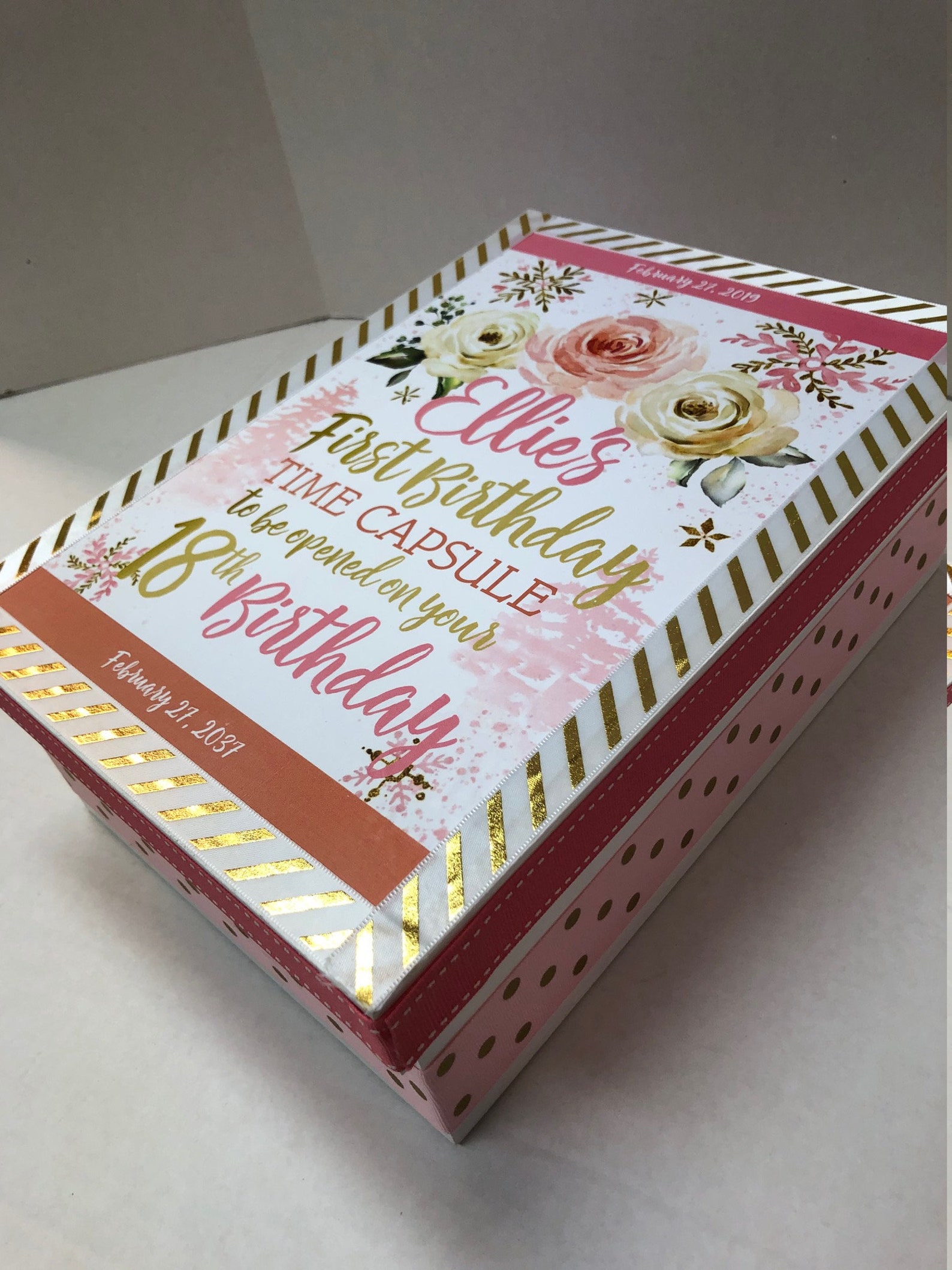 First Birthday Time Capsule Keepsake Box to Match Birthday | Etsy