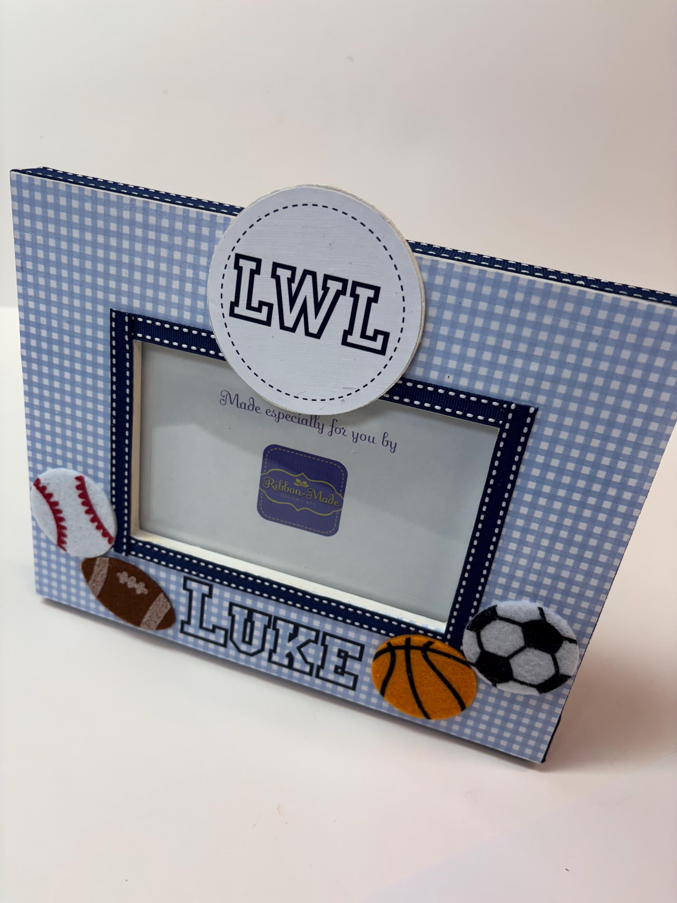 Sports Frame With Name and Monogram Holds 4x6 Picture - Etsy
