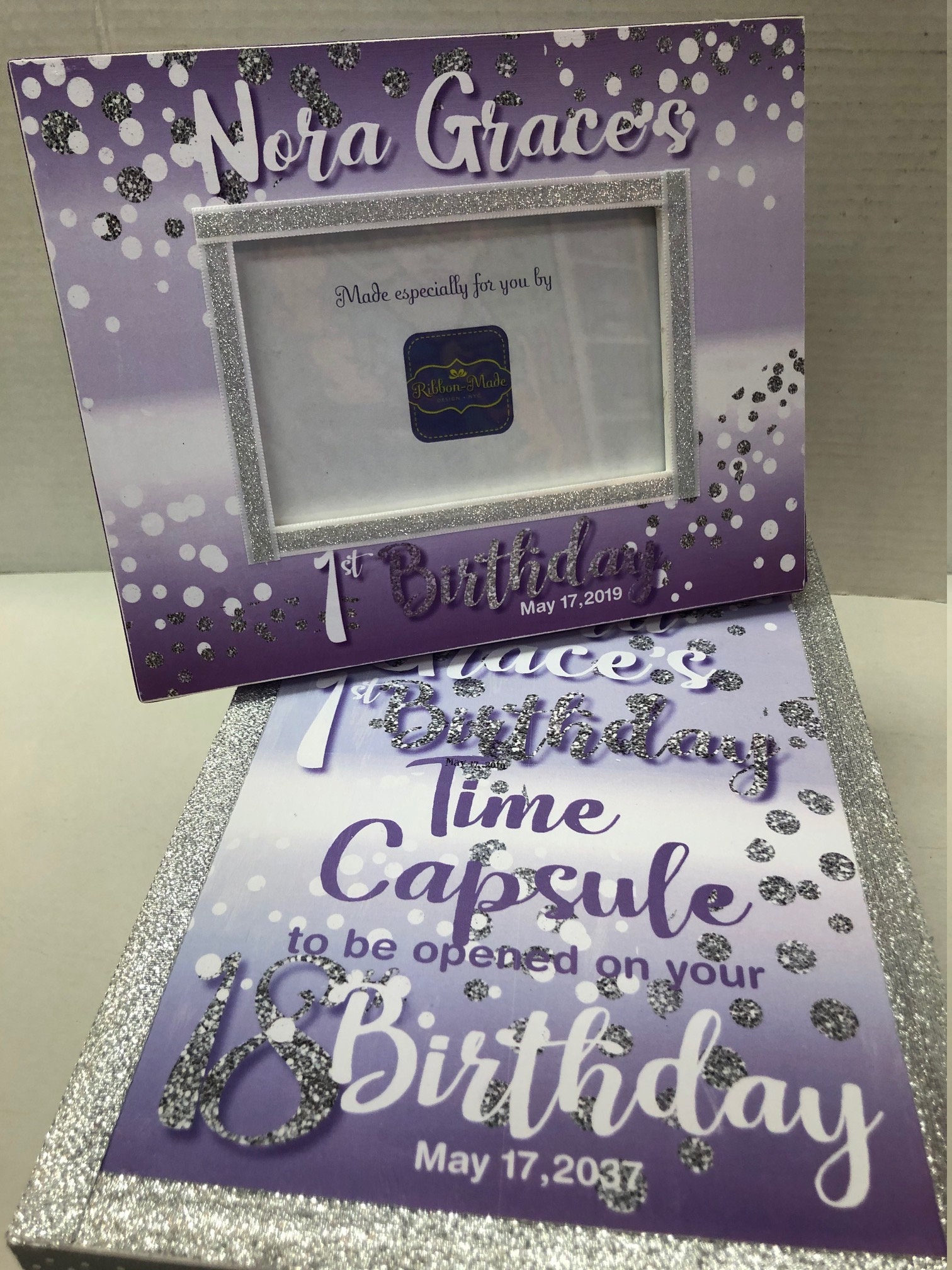 First Birthday Time Capsule Keepsake Box With Frame to Match | Etsy