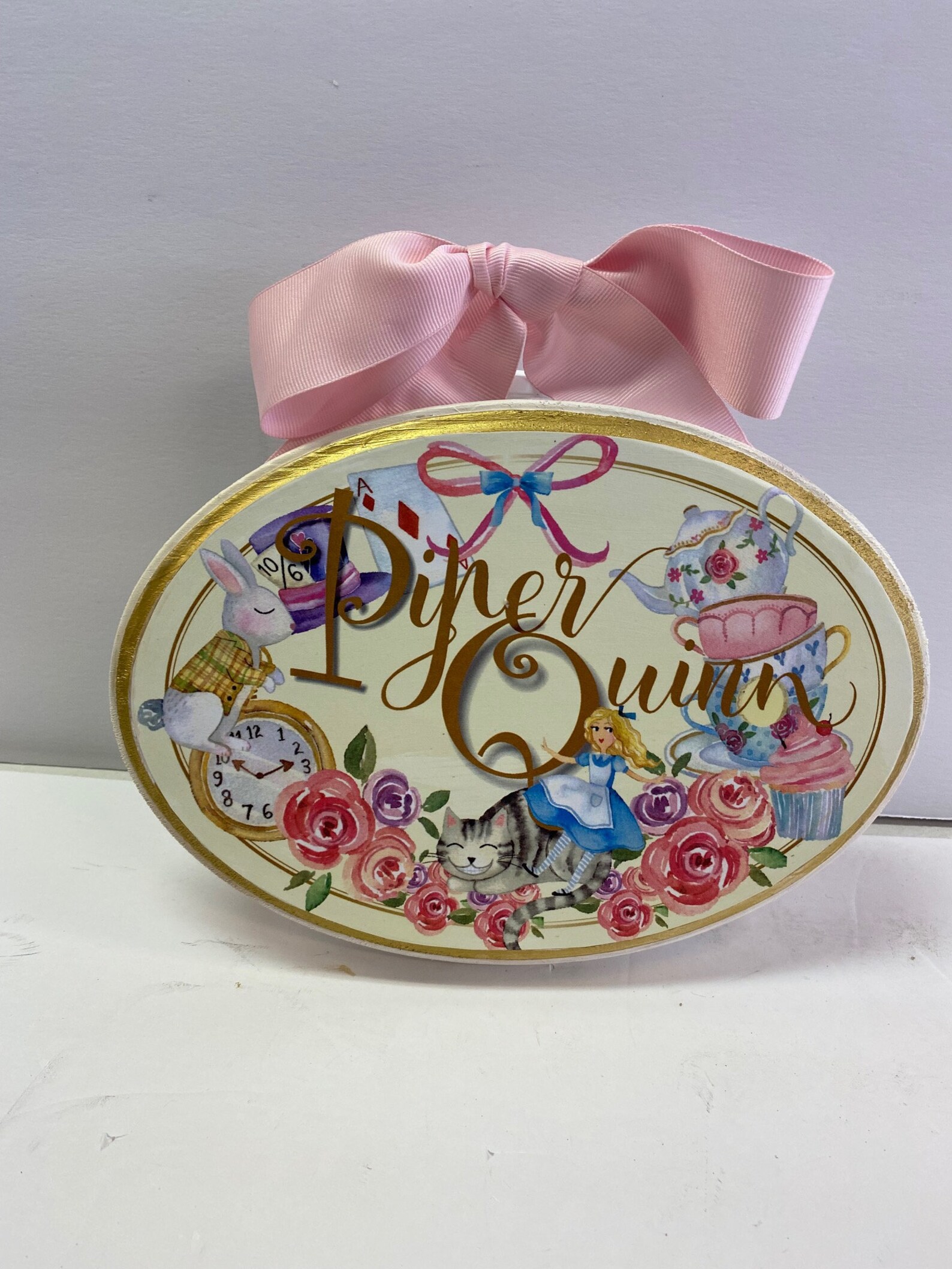 7x9 Oval Alice in Wonderland Inspired Room Name Plaque - Etsy