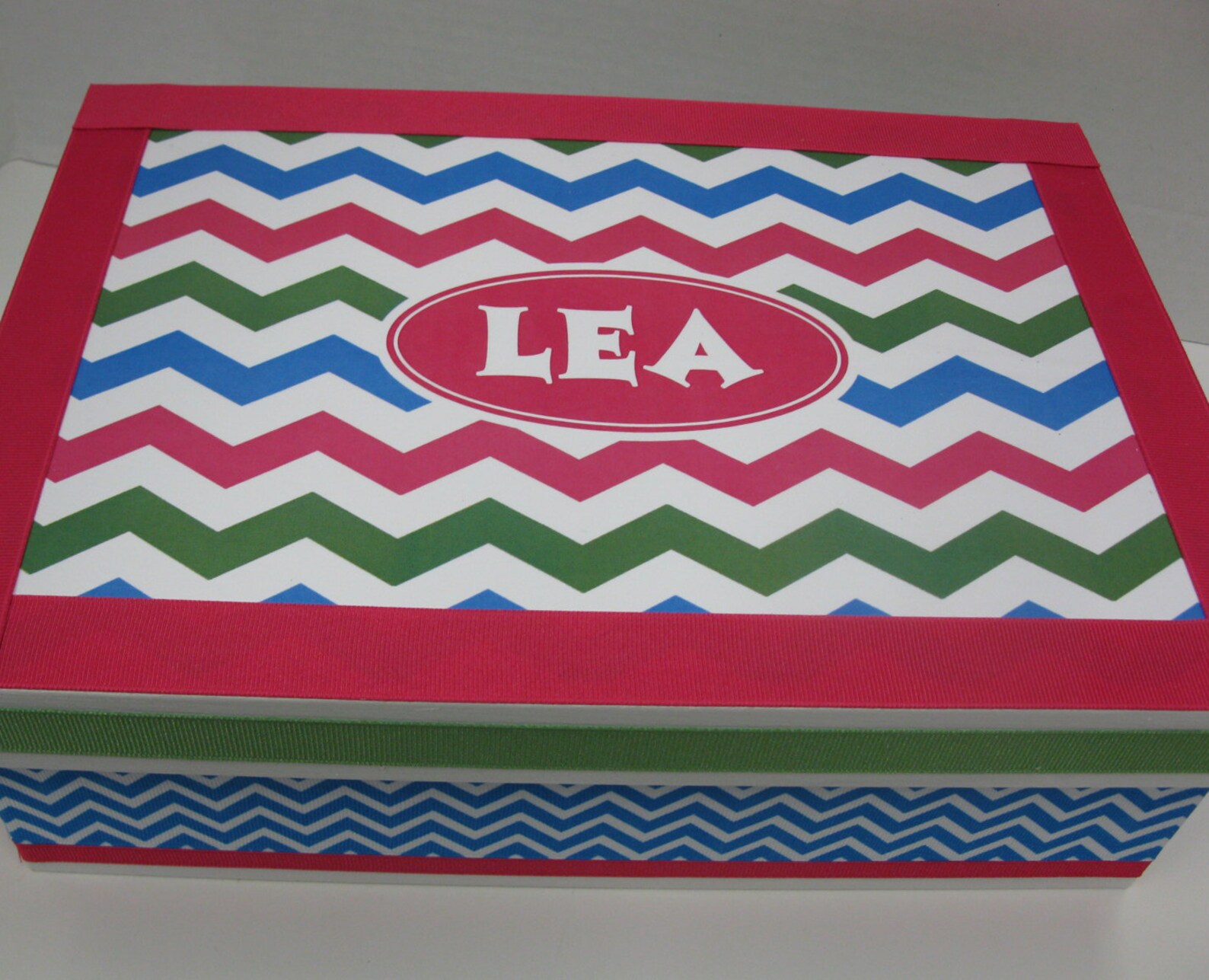 Chevron Themed Personalized Keepsake Box | Etsy