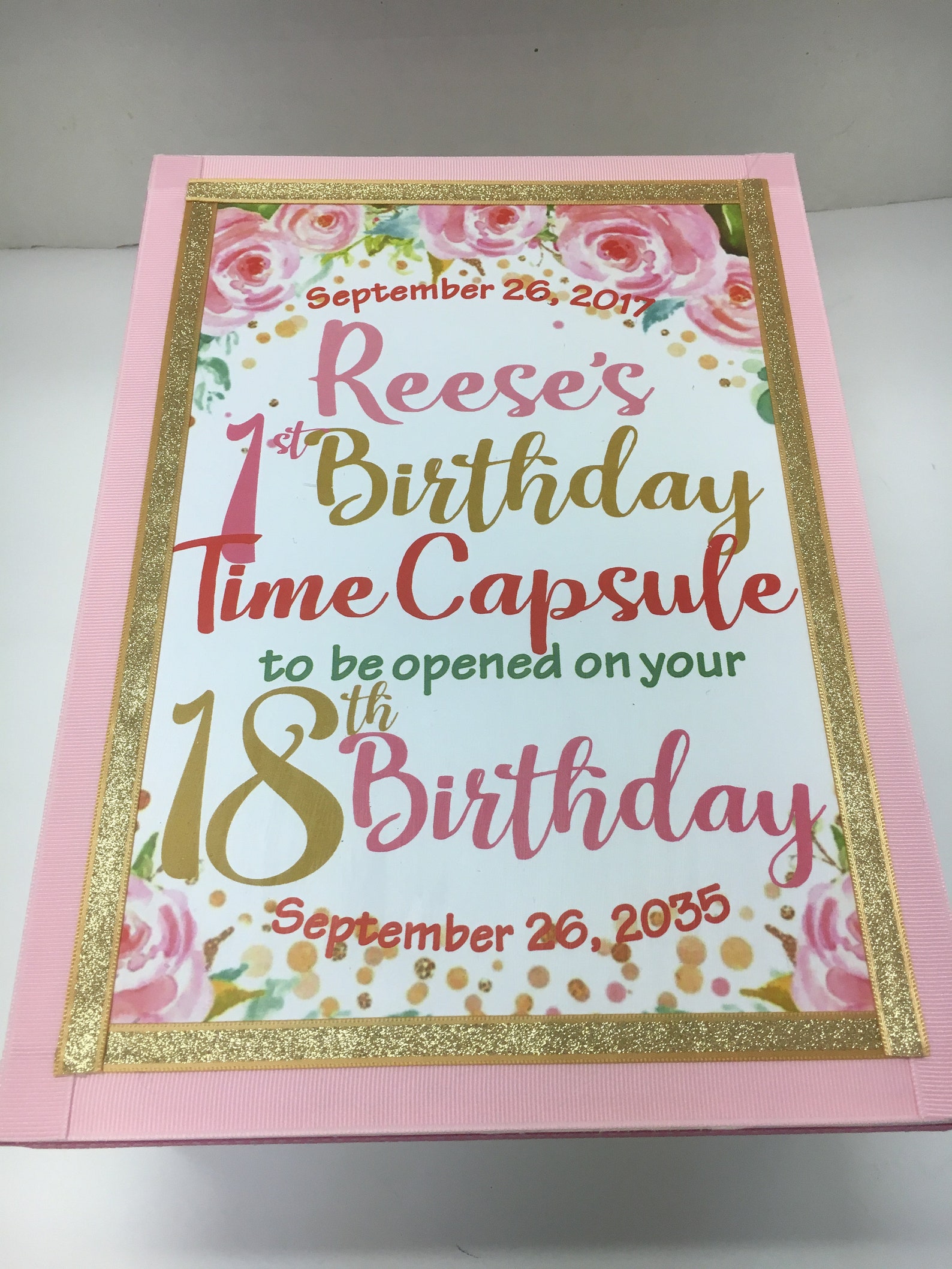 First Birthday Time Capsule Keepsake Box With Frame to Match | Etsy