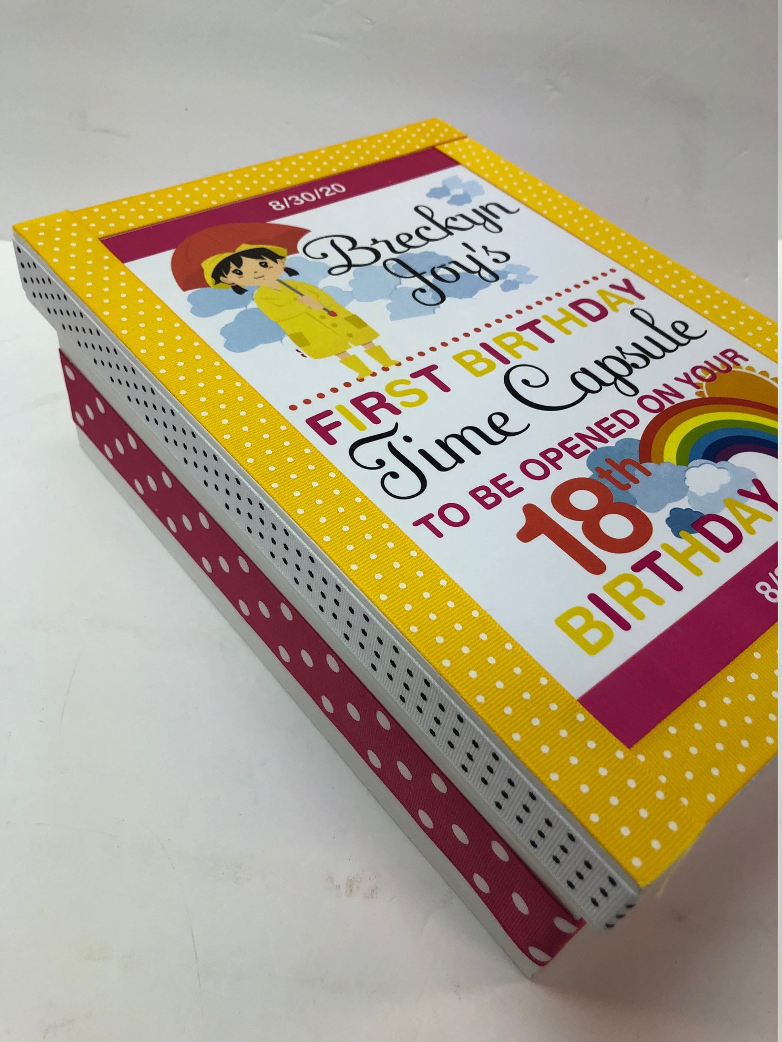 1st Birthday Time Capsule Keepsake Box - Any Colors for Your Child or ...
