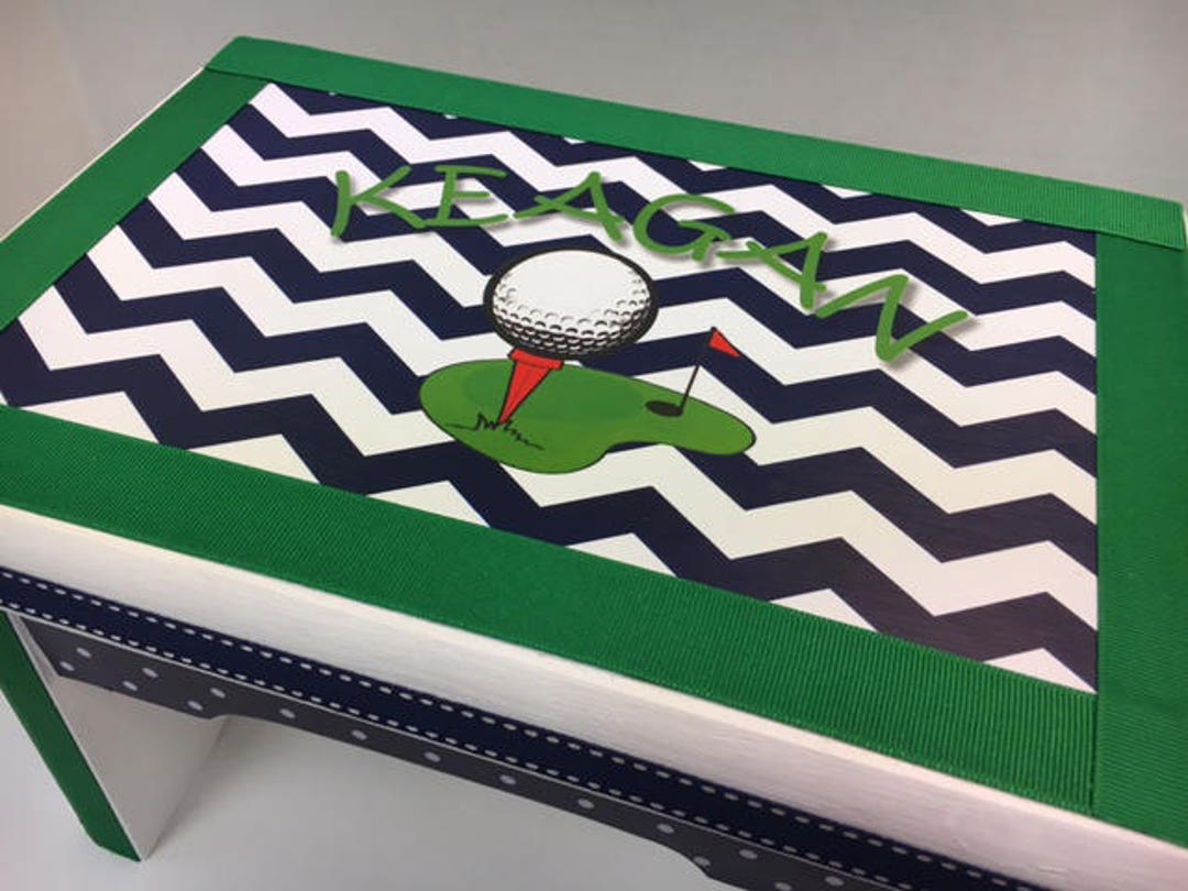 GOLF Theme-children's Bench Great Newborn or 1st Birthday Gift Navy ...