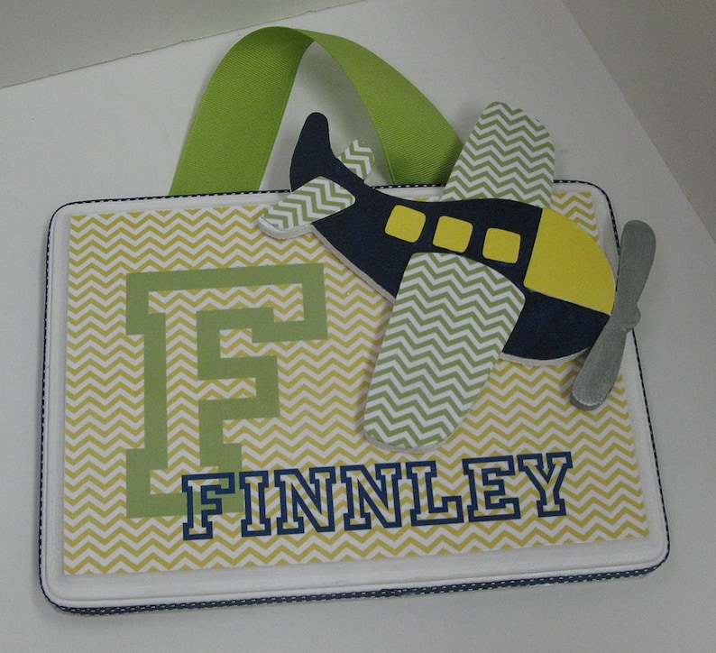 Airplane Chevron Childs Room Name Plaque - Etsy