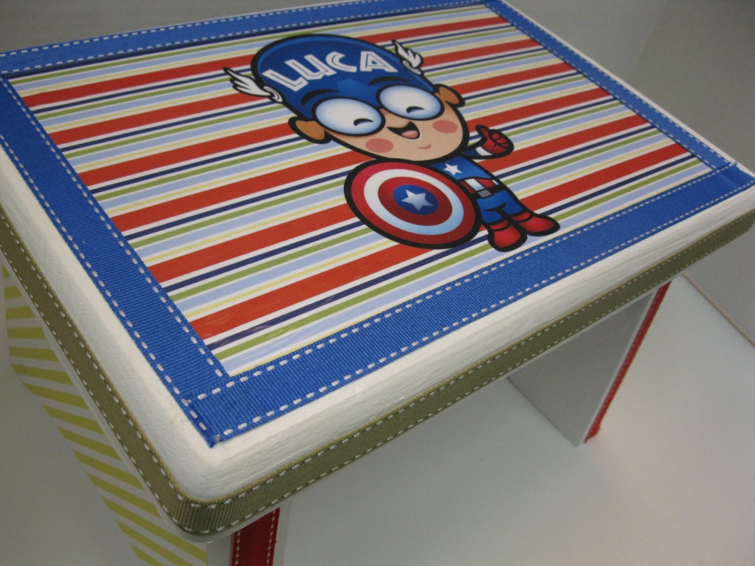 Superhero Luca Capt. America Little Boy's Bench - Etsy