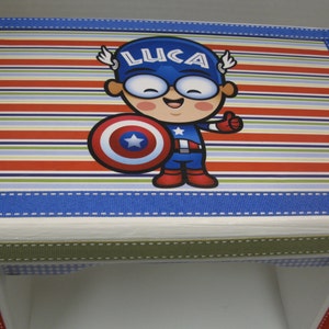 Superhero Luca Capt. America Little Boy's Bench - Etsy