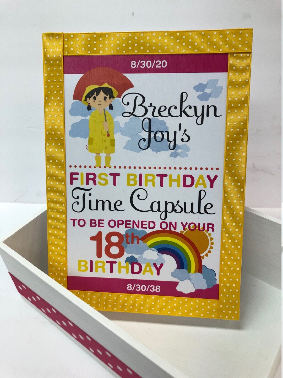 1st Birthday Time Capsule Keepsake Box - Any Colors for Your Child or ...