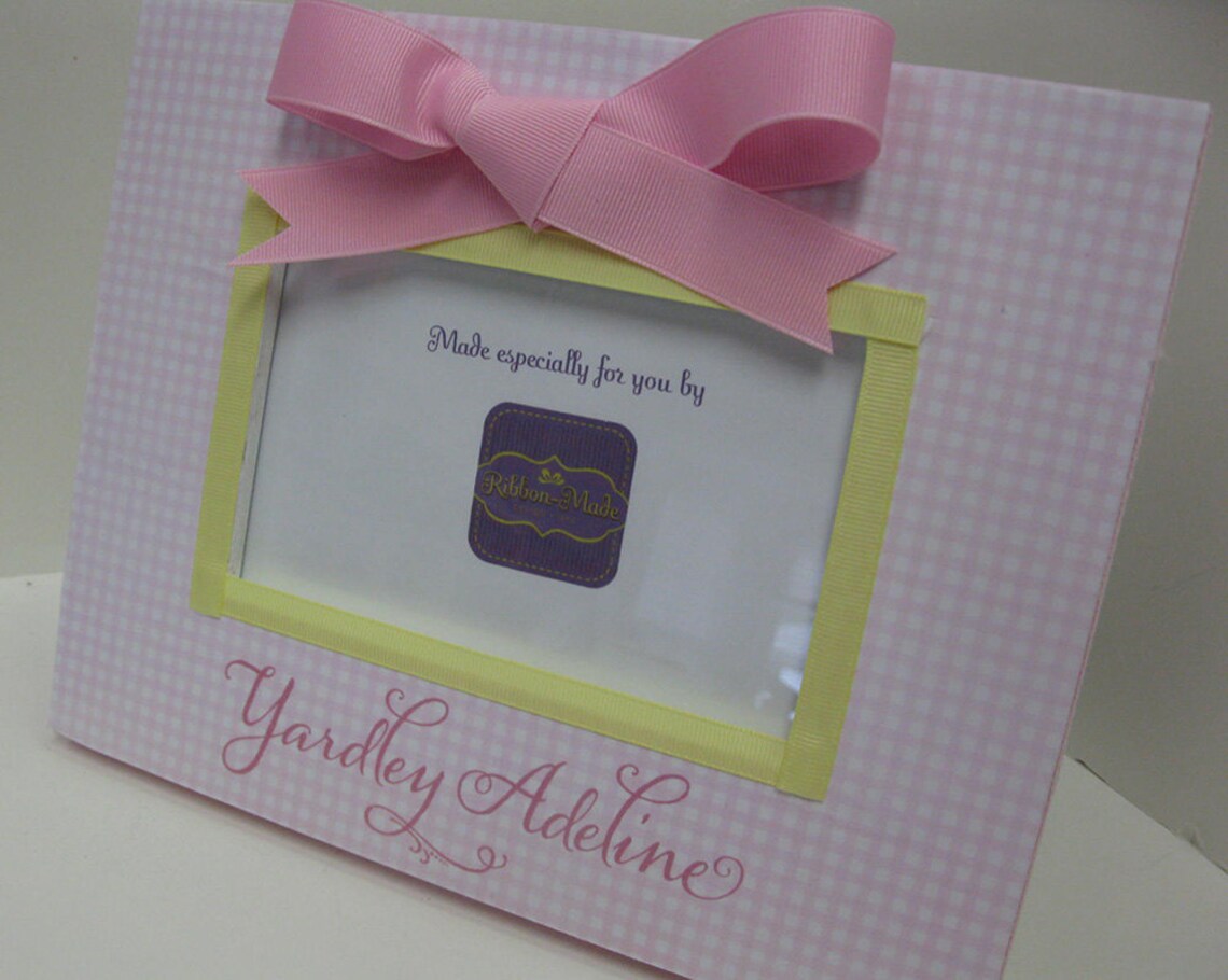 Baby Girl Personalized Name Frame With Bow - Etsy