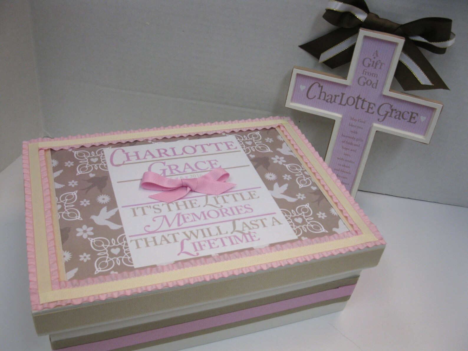 GIFT SET Cross and Keepsake Box Adoption,bris, Baptism,birthday - Etsy