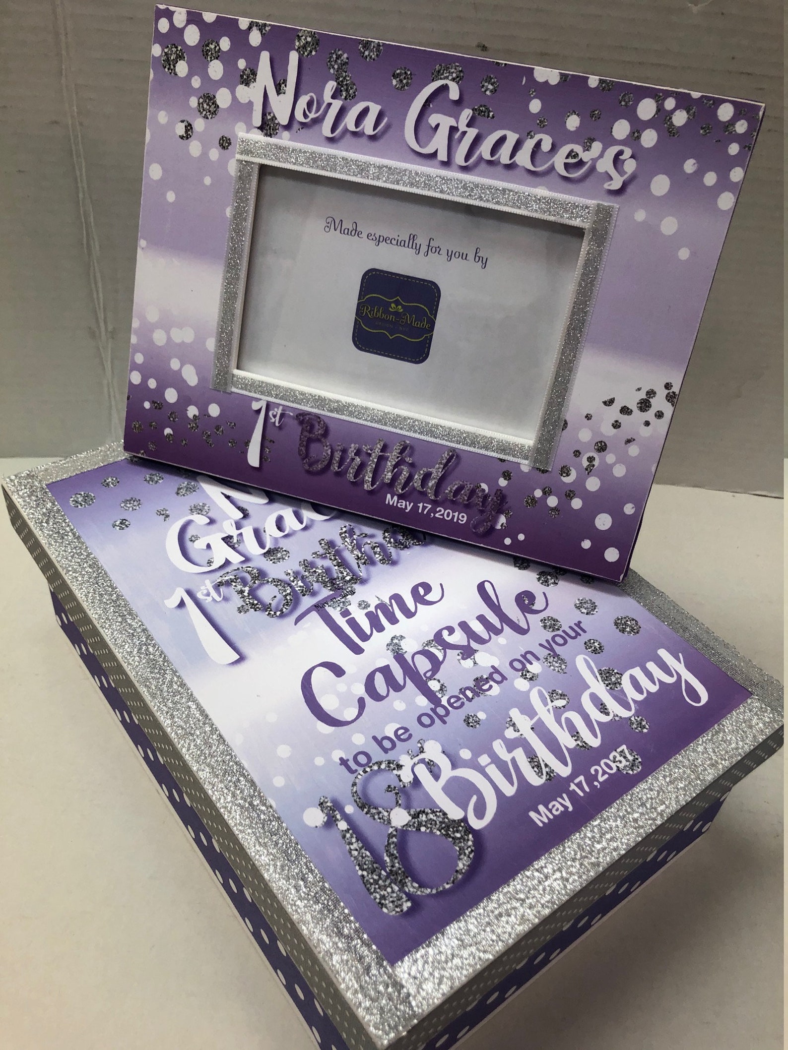 First Birthday Time Capsule Keepsake Box With Frame to Match - Etsy