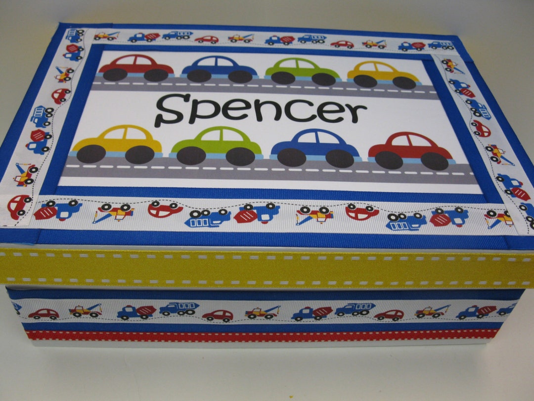 Car Theme Boys Keepsake Box -personalized - Etsy
