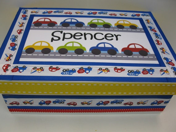 Car Theme Boys Keepsake Box personalized | Etsy