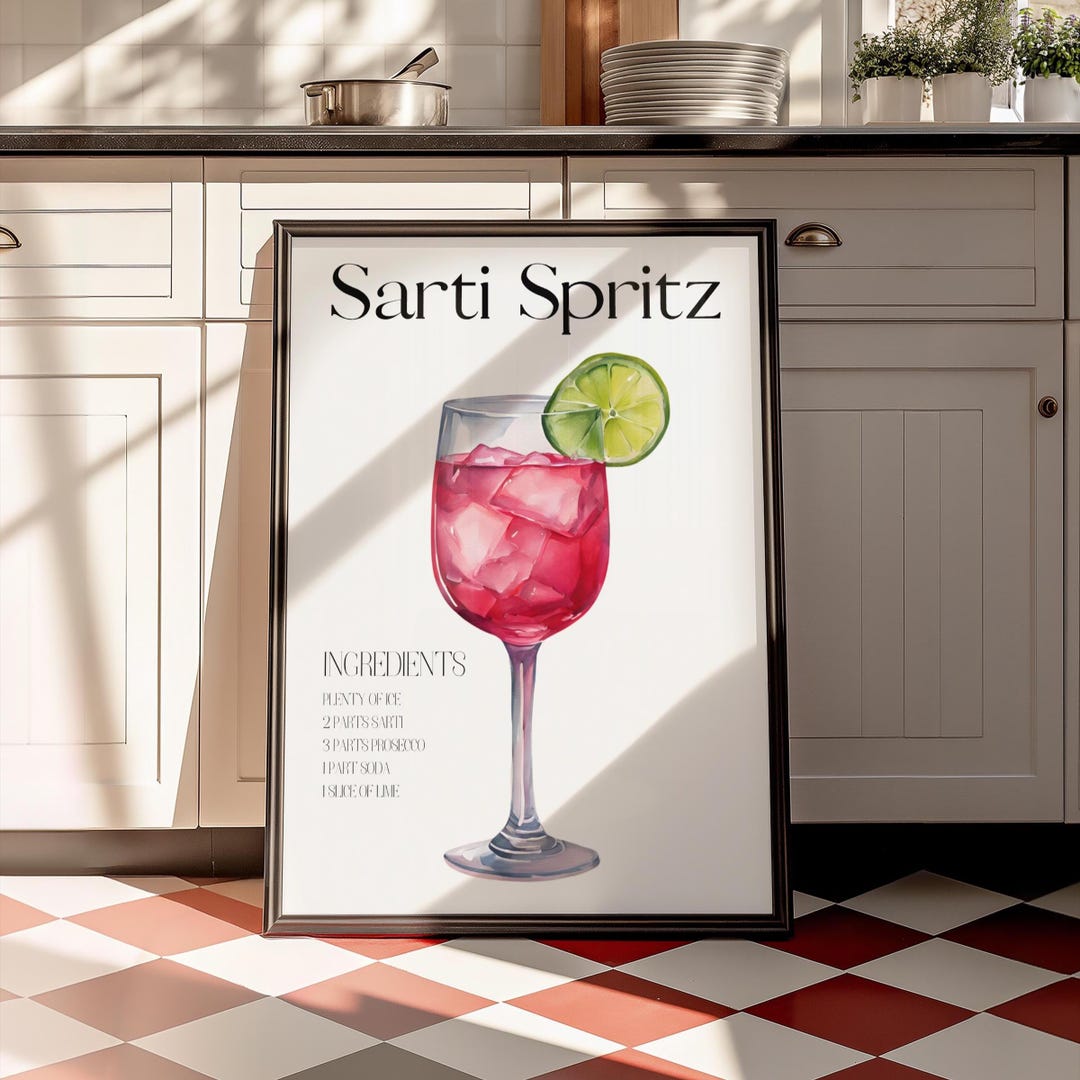 Sarti Spritz Aperitif Poster – Apero Wall Art, Italian Bar Design ...